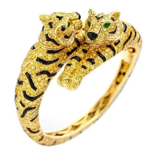 Double Headed Tiger Bangle by Cartier - Luxury Branded